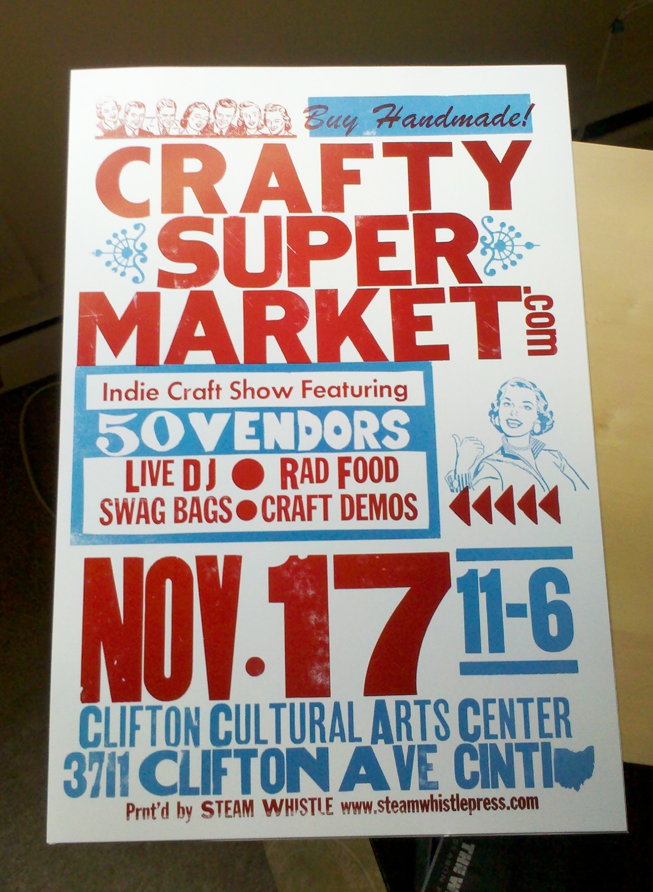 our fab letterpress show poster! | crafty supermarket!